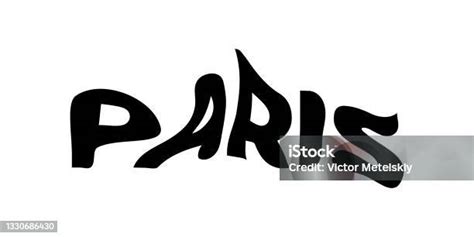 물결 모양의 문자파리 타이포그래피 텍스트 또는 슬로건 잔물결 또는 결함 효과가 있는 티셔츠 그래픽 추상 프린트 배너 포스터