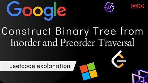 Construct Binary Tree From Preorder And Inorder Traversal Leetcode
