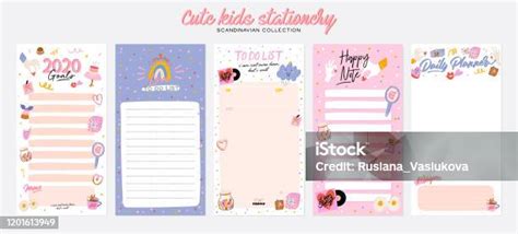 주간 또는 일일 플래너 노트 종이 할 목록 귀여운 사랑 그림과 영감 따옴표로 장식 스티커 템플릿의 컬렉션 0명에 대한 스톡 벡터 아트 및 기타 이미지 Istock