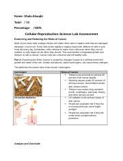Bio Elite T1 G10 SLA1 22 23 Docx Name Ghala Alnaqbi Total 15 Percentage 100 Cellular