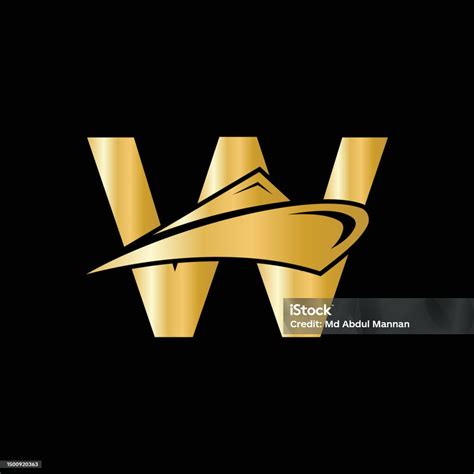 이니셜 편지 W 유람선 로고 보트 아이콘입니다 요트 심볼 해양 로고 기업 비즈니스에 대한 스톡 벡터 아트 및 기타 이미지