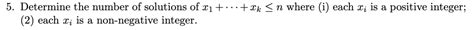 Solved Determine The Number Of Solutions Of X Xkn Chegg