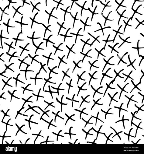 Hand Drawn Ink Doodle Simple Pattern Monochrome Colors Expressive Seamless Abstract Background