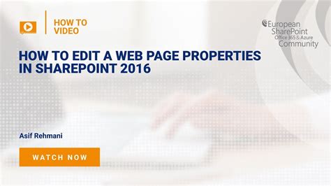 How To Edit A Web Page Properties In Sharepoint 2016 Youtube