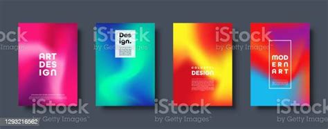 네온 레드 그린 블루 퍼플 옐로우 및 핑크 그라데이션과 다채로운 현대 추상 적 배경 동적 색상 흐름 포스터 배너 벡터 일러스트레이션 0명에 대한 스톡 벡터 아트 및 기타