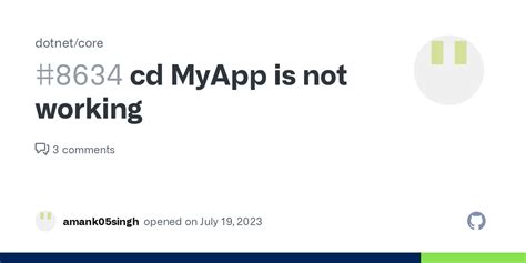 Cd Myapp Is Not Working · Issue 8634 · Dotnetcore · Github