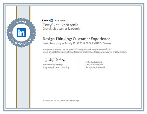 Joanna Szawerda On Linkedin Certificate Of Completion