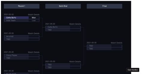 G Lootreact Tournament Brackets Examples Codesandbox