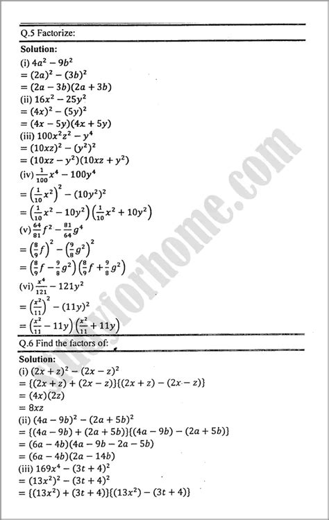 Exercise 41 Solved Factorization Mathematics Class 9th