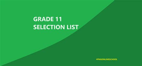 Png Grade 11 Selection List Announced Png Online School