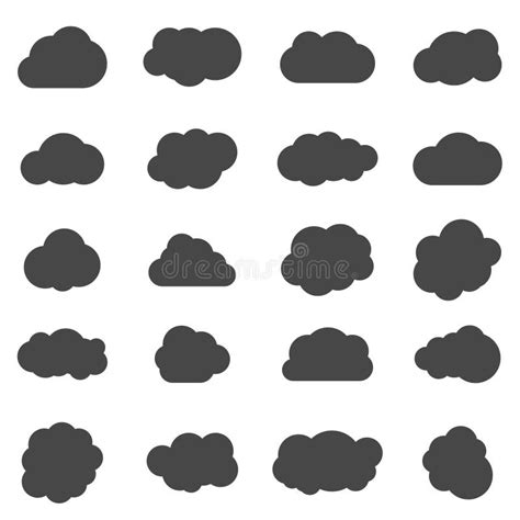 Cloud Computing Linear Icons Set Stock Vector Illustration Of Connection Server 113281542