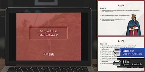 Macbeth Plot Revision Quiz Act IV PowerPoint Teacher Made