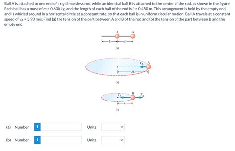 Solved Ball A Is Attached To One End Of A Rigid Massless Chegg Com