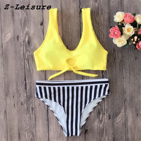 Sexy Ladies Bikini Bathing Suit Swimsuit Push Up Padded Striped Bikini