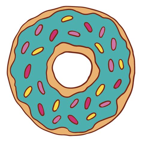 Design Png E Svg De Traço De Cor De Rosquinha Vitrificada Azul Para Camisetas