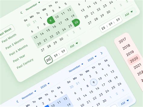 Dribbble Figma Ui Kit React Design System Date Time Picker Template Png By Roman Kamushken