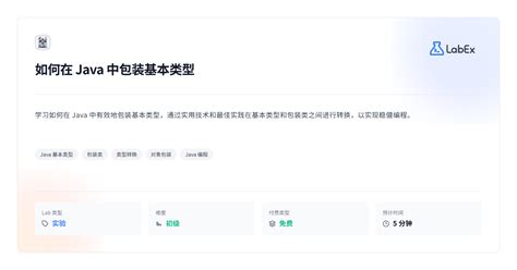 如何在 java 中包装基本类型 labex