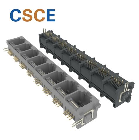Unshield Tab Up 8 Ports Rj45 Pcb Connector Lan Socket Rj45 Connector And Pcb Connector