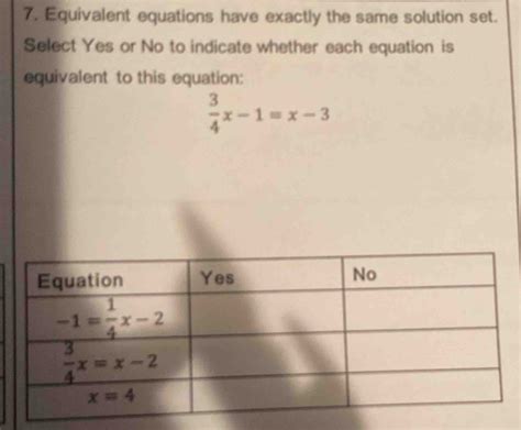solved 7 equivalent equations have exactly the same solution set