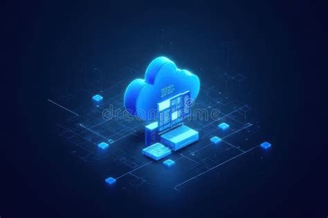 Cloud Computing Visuals Through Vps Enabled Remote Desktop Stock