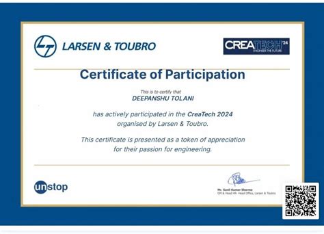 Certification Learning Larsenandtoubro Deepanshu Tolani