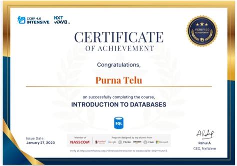 Hi All Today I Received New Certificate Purna Telu