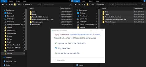 windows 10 no prompt to overwrite when pasting from zip file evotec