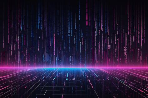 Premium Photo Abstract Pink And Blue Binary Data Background Technology Vector Design Stock