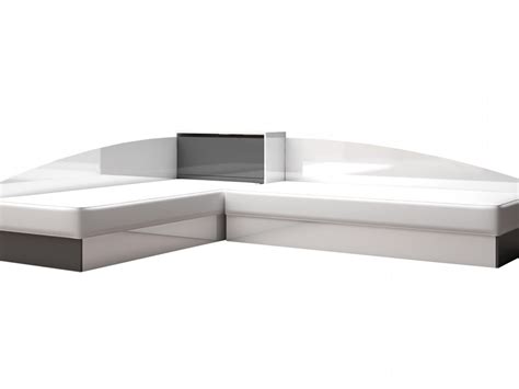 Ъглови легла Аполо 7 антрацит гланц бял гланц