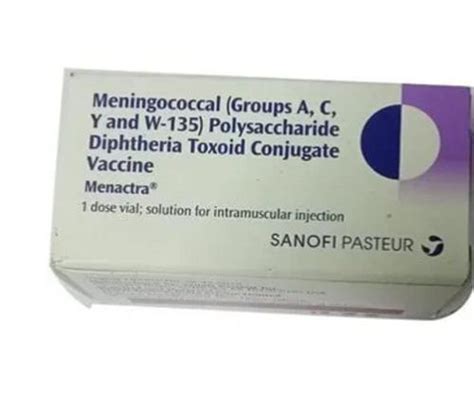 Gray Menectra Meningococcal Polysaccharide Diphtheria Toxoid Conjugate Vaccine 1 Dose Vial For