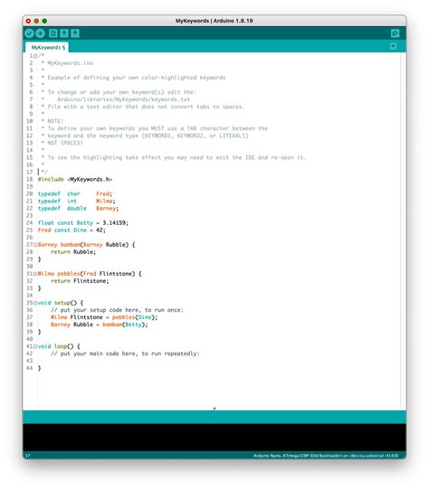 New Arduino Mykeywords Library Rarduino