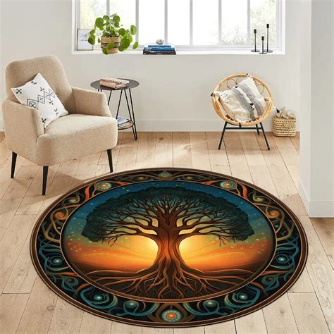 Tree Of Life Tree Of Life Rug Tree Of Life Decor Round Rug Tree Of Life Decoration Gift For