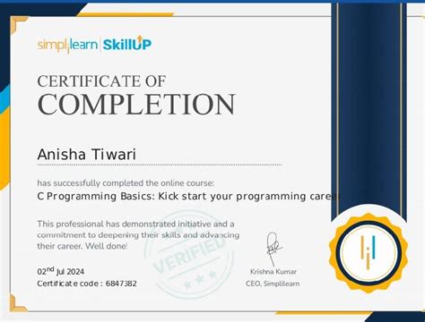 anisha tiwari on linkedin cprogramming certified skillup simplilearn programmingskills…