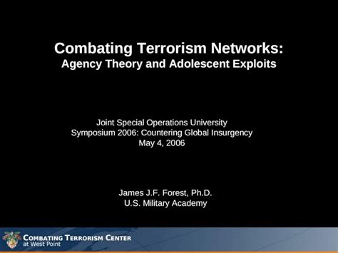 Ppt Combating Terrorism Networks Agency Theory And Adolescent