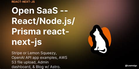 Open Saas Reactnodejsprisma React Next Js Must Know Resources