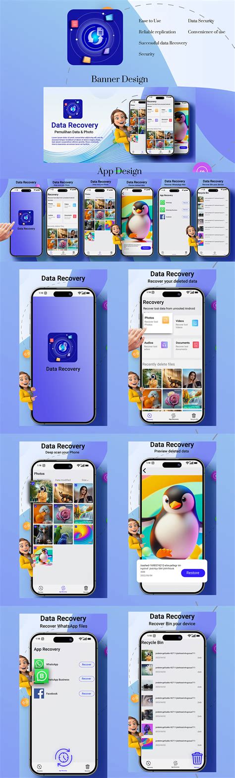 data recovery app design behance