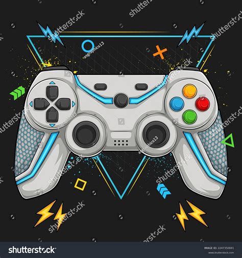 Hand Drawn Analog Joystick Game Console Wektor Stockowy Bez Tantiem 2247350841 Shutterstock