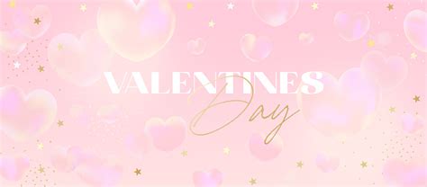 광택 있는 핑크 하트 부드러운 그라데이션 푹신한 미학이 있는 미니멀한 발렌타인 데이 배너는 로맨틱한 이벤트 카드와 청첩장을 위한 것입니다 2월에 대한 스톡 벡터 아트 및