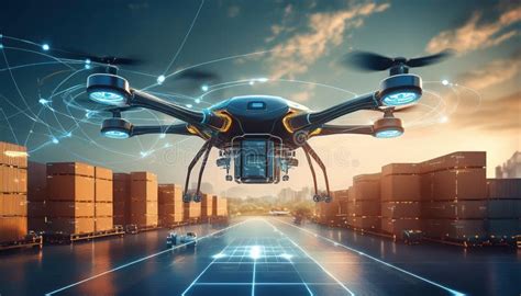 Revolutionary Automation With Drones Enhancing Industrial Stock Image