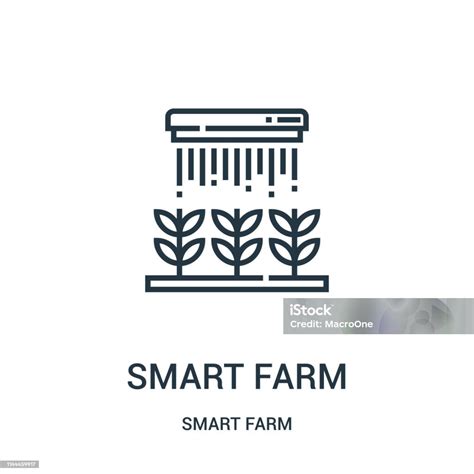 스마트 팜 컬렉션에서 스마트 팜 아이콘 벡터 얇은 라인 스마트 농장 개요 아이콘 벡터 일러스트 레이 션 감지기에 대한 스톡 벡터