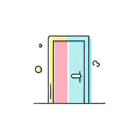Linear Door Illustration Vector A Lineal Icon Depicting Door Decorating On White Background