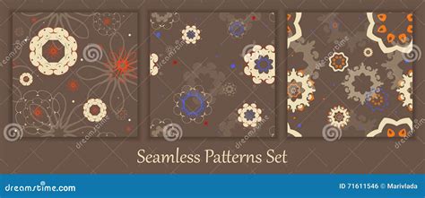 Vector Seamless Patterns Set Stock Vector Illustration Of Ornate Graphic 71611546
