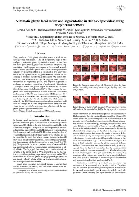 Pdf Automatic Glottis Localization And Segmentation In Stroboscopic Videos Using Deep Neural