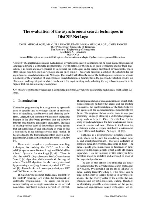 pdf the evaluation of the asynchronous search techniques in discsp
