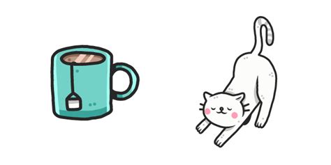 Vsco Girl Green Mug And White Cat Cursor Custom Cursor