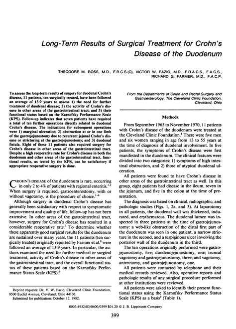 Pdf Long Term Results Of Surgical Treatment For Crohns Disease Of