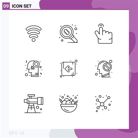 User Interface Pack Of 9 Basic Outlines Of Human Direction Gesture Arrow Homophile Editable