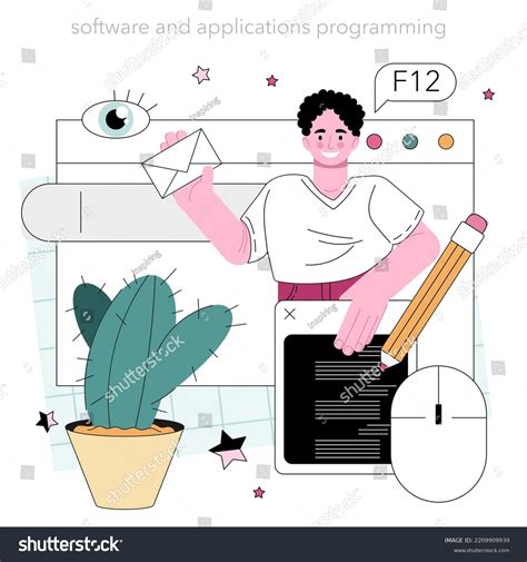 programming concept idea coding testing writing stock vector royalty