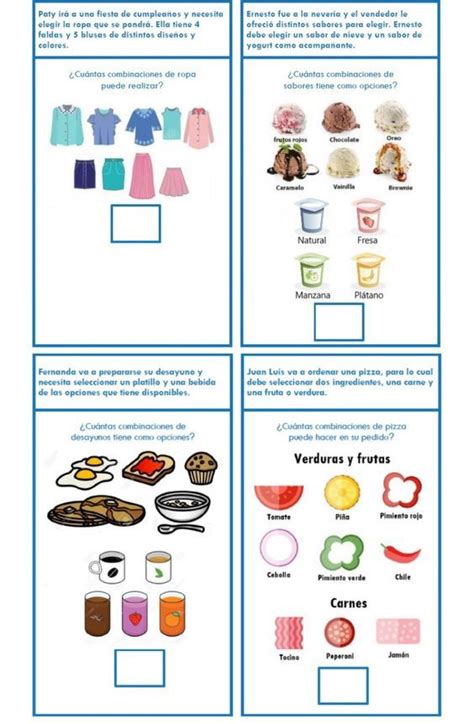 Problemas De Combinaciones Hoja De Trabajo