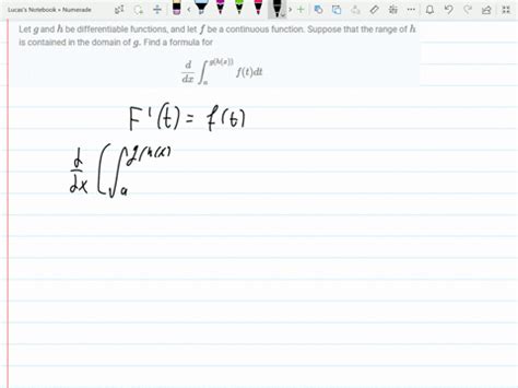 SOLVED Let G And H Be Differentiable Functions And Let F Be A Continuous Function Suppose That